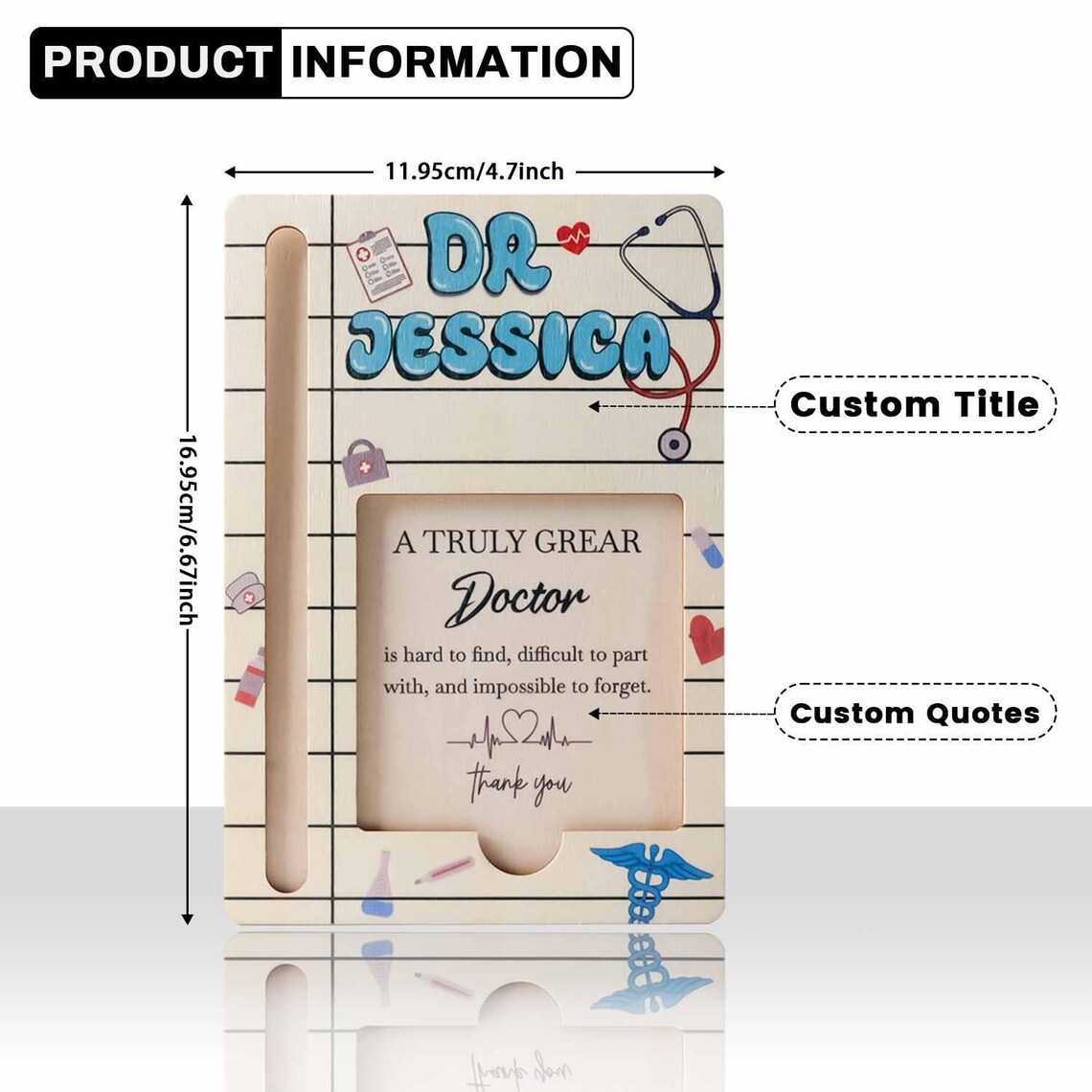 Personalized Doctor Sticky Note Holder, Wooden Notepad Gift - Etsy