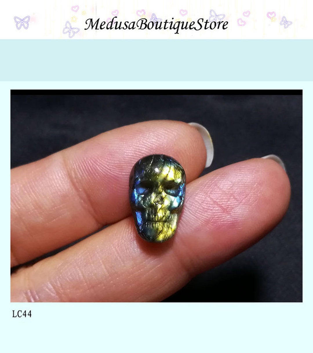 10x15mm Natural Labradorite Carving Skull Cabochon, Labradorite Skull ...