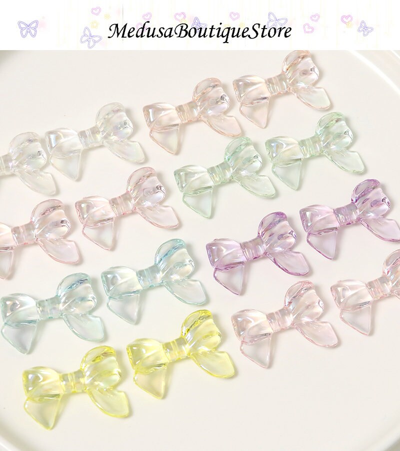 5pcs Acrylic Bow Beads, Bow Bead Charm, DIY Bracelet Necklace Earring ...