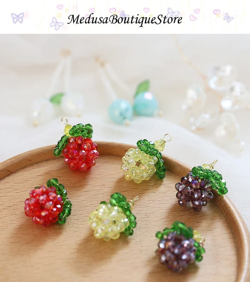 5pcs Raspberry Charms, Resin Apple Pendant, DIY Bracelet Necklace ...