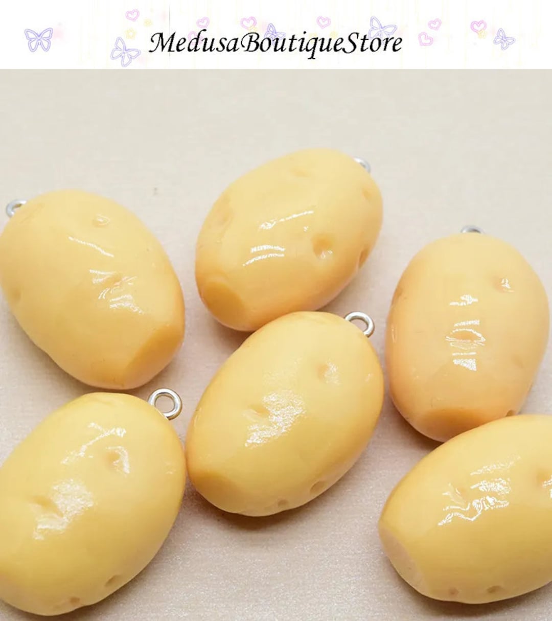 5pcs Simulation Potato Resin Charms, Vegetable Pendant, Resin Charms ...