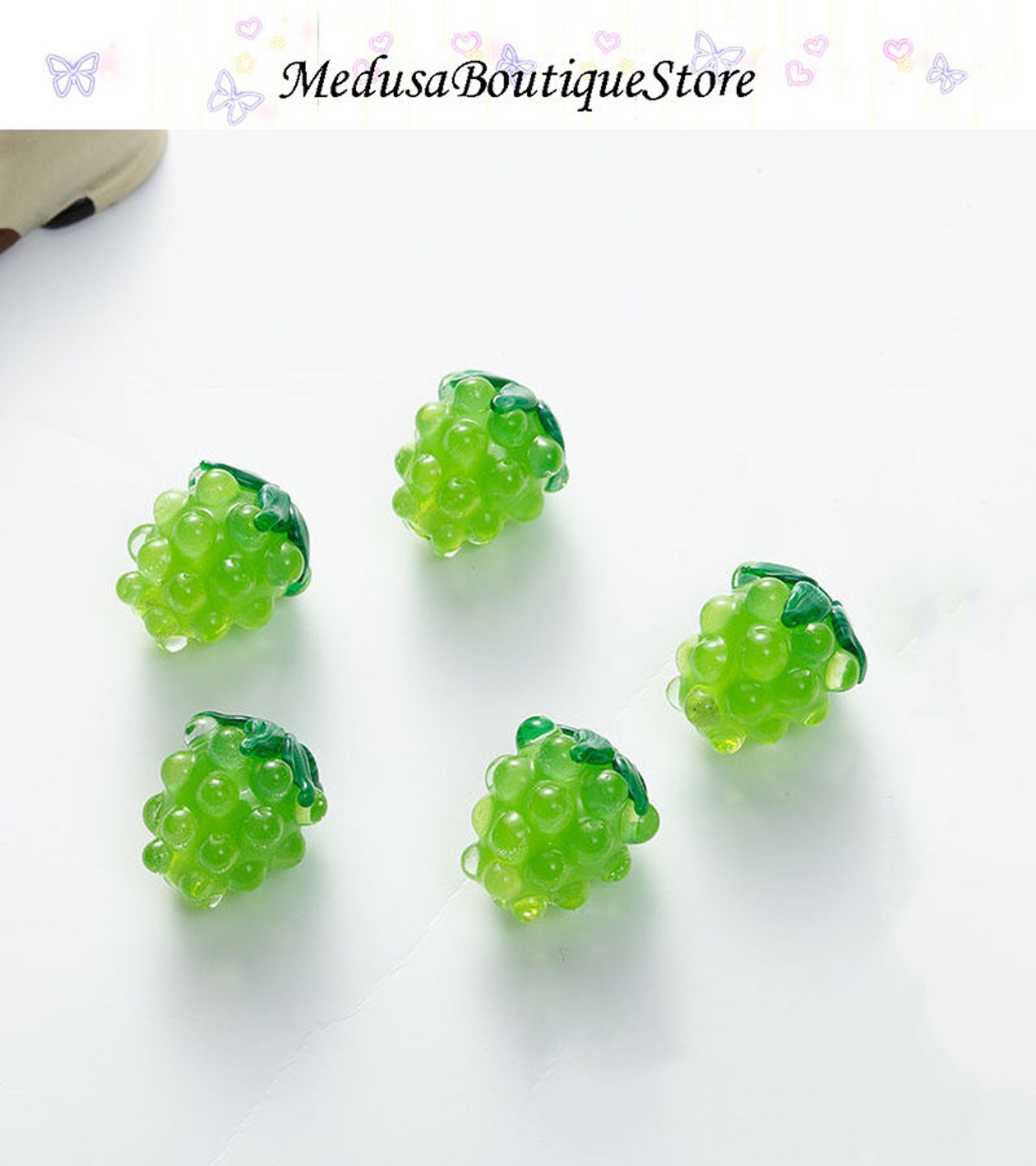 5pcs Raspberry Glass Beads, Raspberry Bead Pendant, DIY Bracelet ...