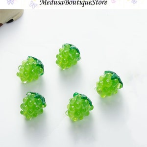 5pcs Raspberry Glass Beads, Raspberry Beads, Fruit Charms, DIY Jewelry ...
