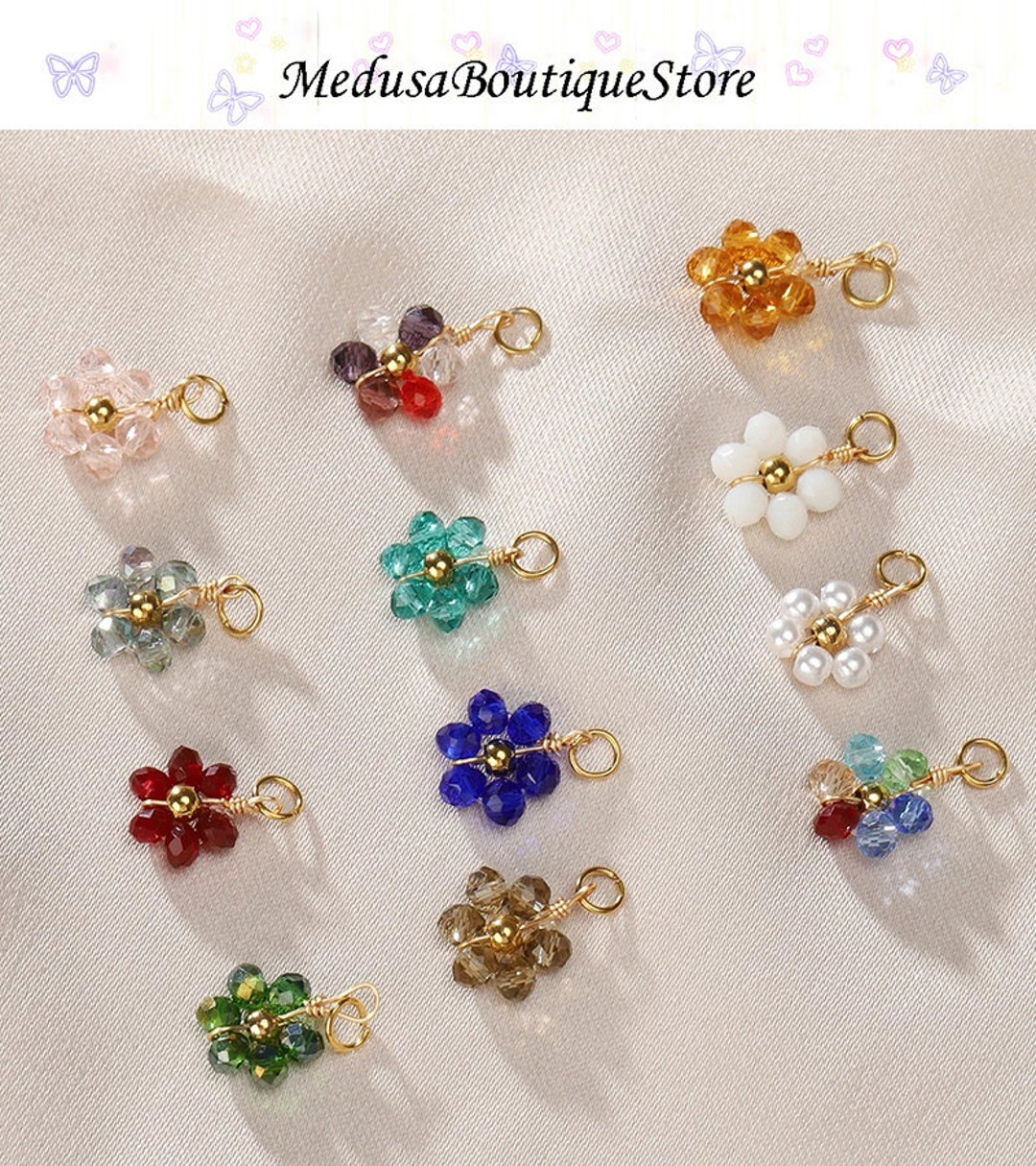 5pcs Acrylic Flower Charm Pendants, DIY Jewelry Findings - Etsy