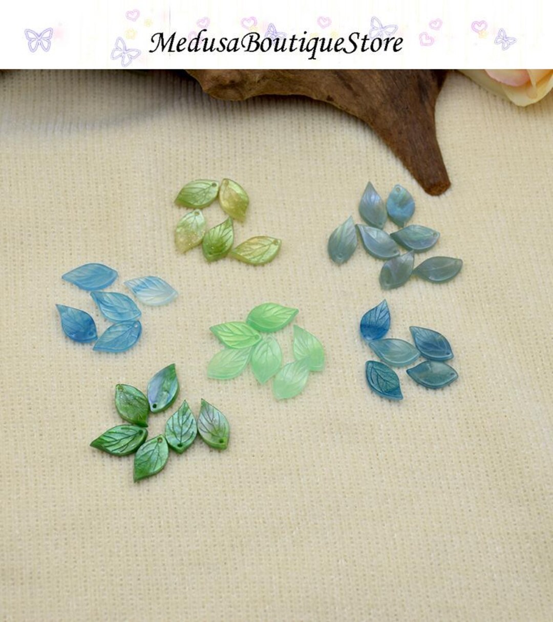 Gradient Resin Leaf Beads: DIY Jewelry Supplies (10pcs) - Etsy