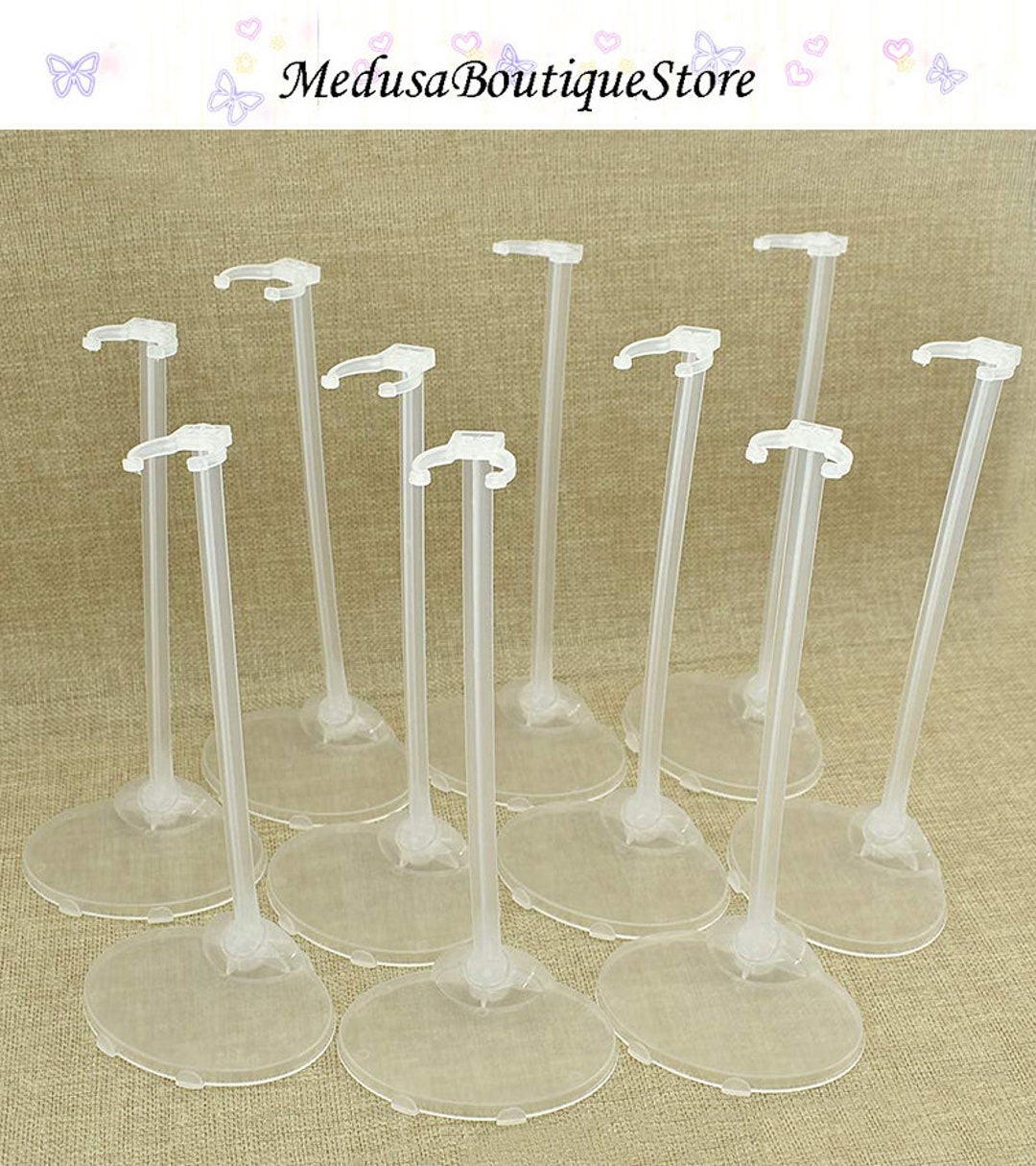 10PCS Doll Stand Display Holder,transparent Doll Stand Support, for 9 ...