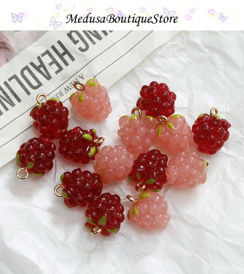 5pcs Raspberry Grape Charms Resin Fruit Charms Pendant DIY - Etsy