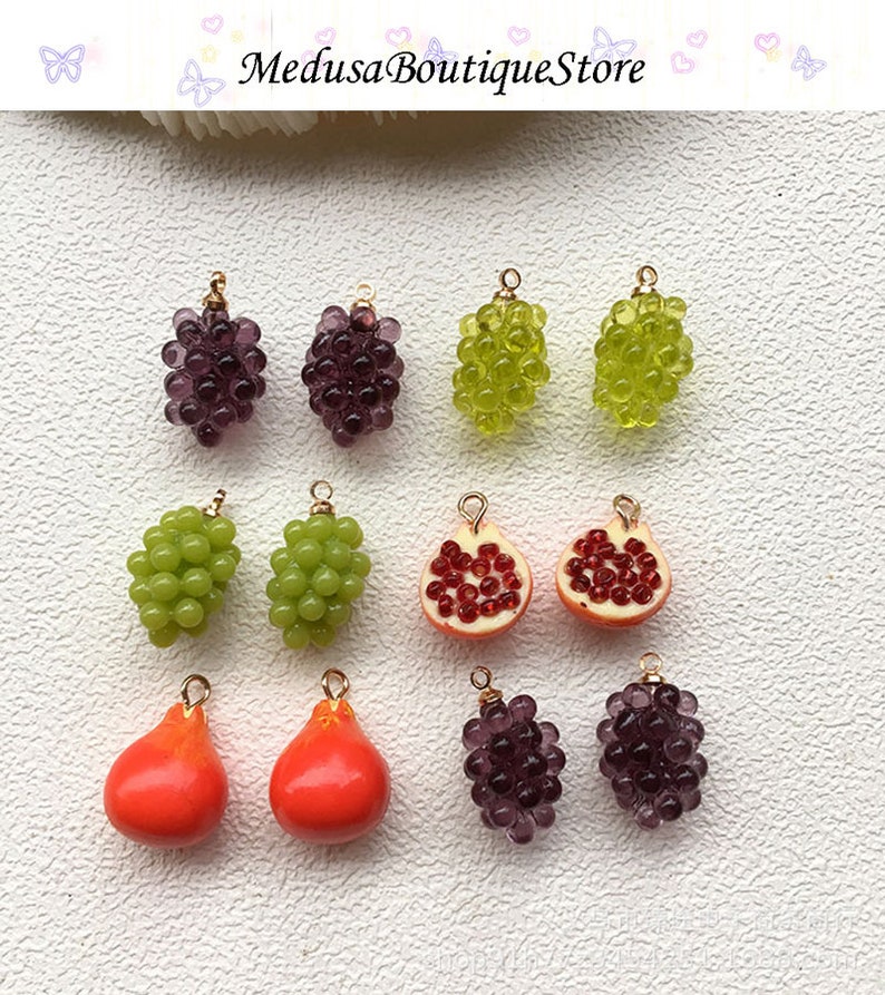 5pcs Grape Charms Pomegranate Charms Resin Fruit Charms - Etsy