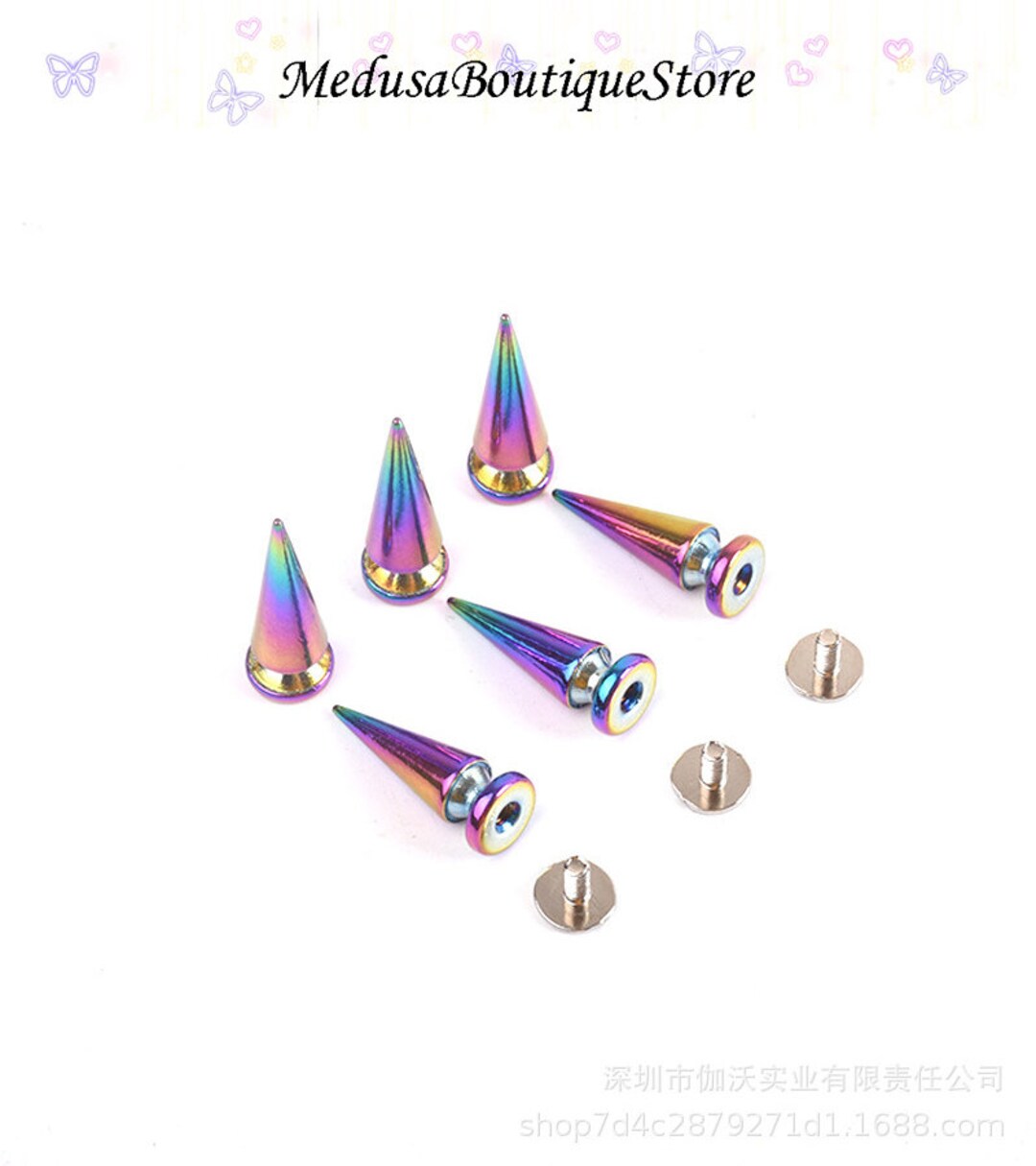 Rainbow Bullet Punk Spikes, Leather Crafts Screw Punk Studs,metal Screw ...