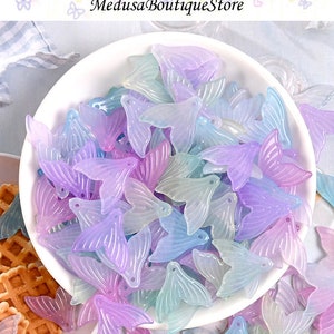 30pcs of Mixed Acrylic Mermaid Tail Beads, Mermaid Tail Beads Pendant ...