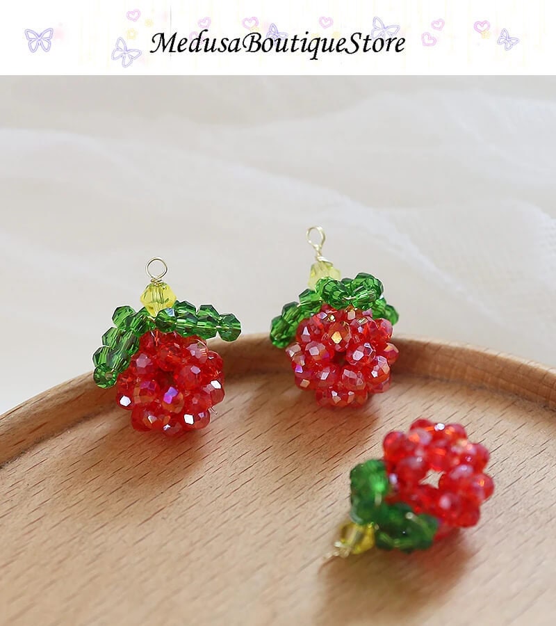 5pcs Raspberry Charms, Resin Apple Pendant, DIY Bracelet Necklace ...