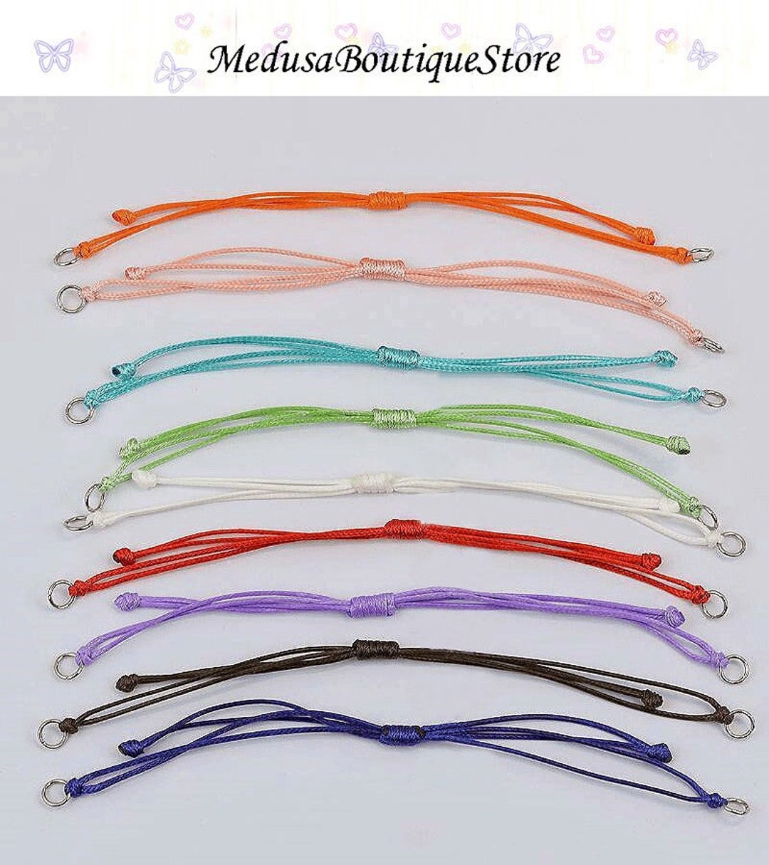 5pcs Half Finished Adjustable Cord Bracelet, DIY Bracelet Wax Cord ...