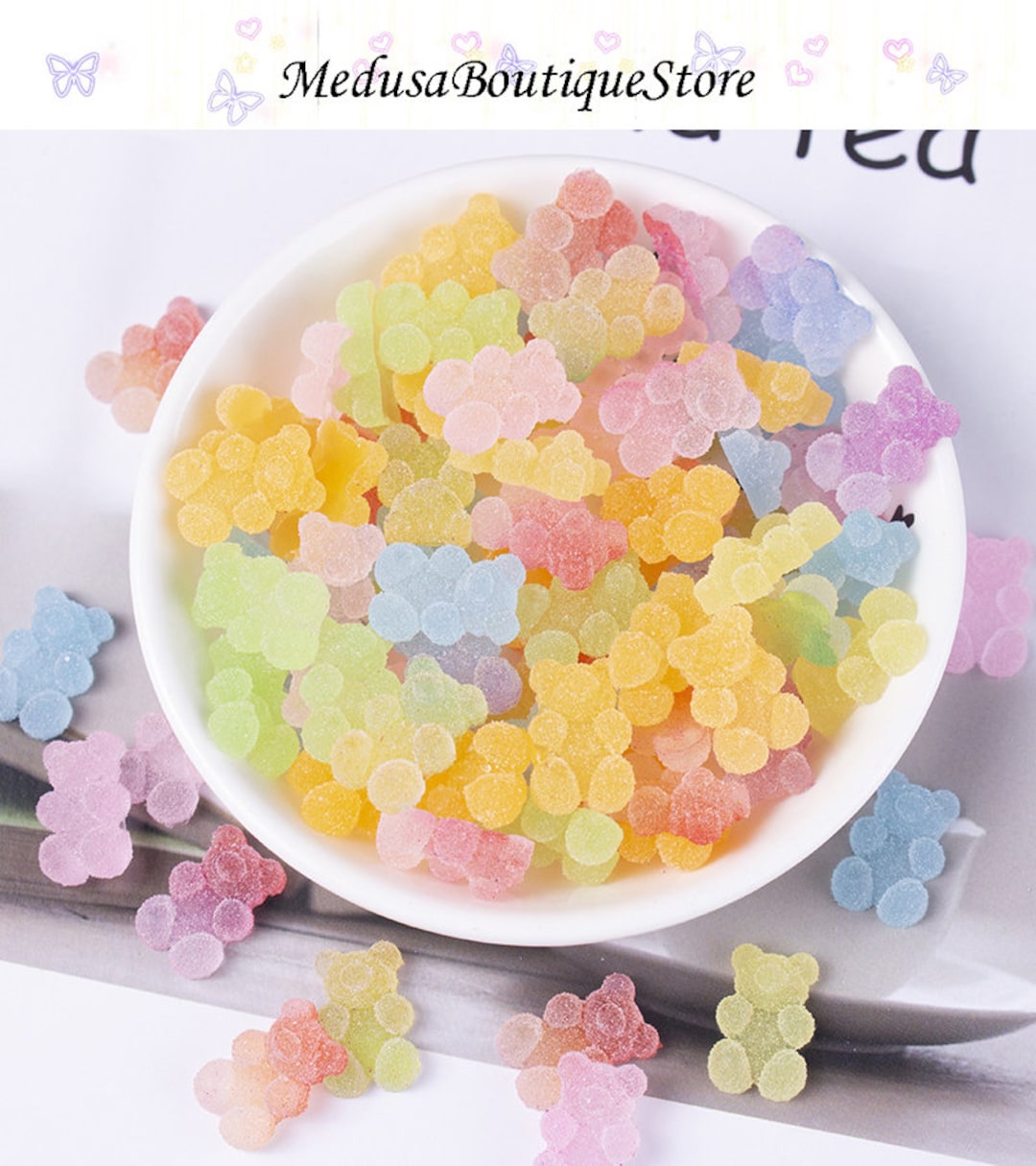 Cute Bear Slime Charms, Kawaii Candy Resin Charms, Slime Charms Kawaii ...