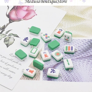 10/16pcs Mahjong Charm, Mahjong Pendant, Resin Charms Pendant, DIY ...