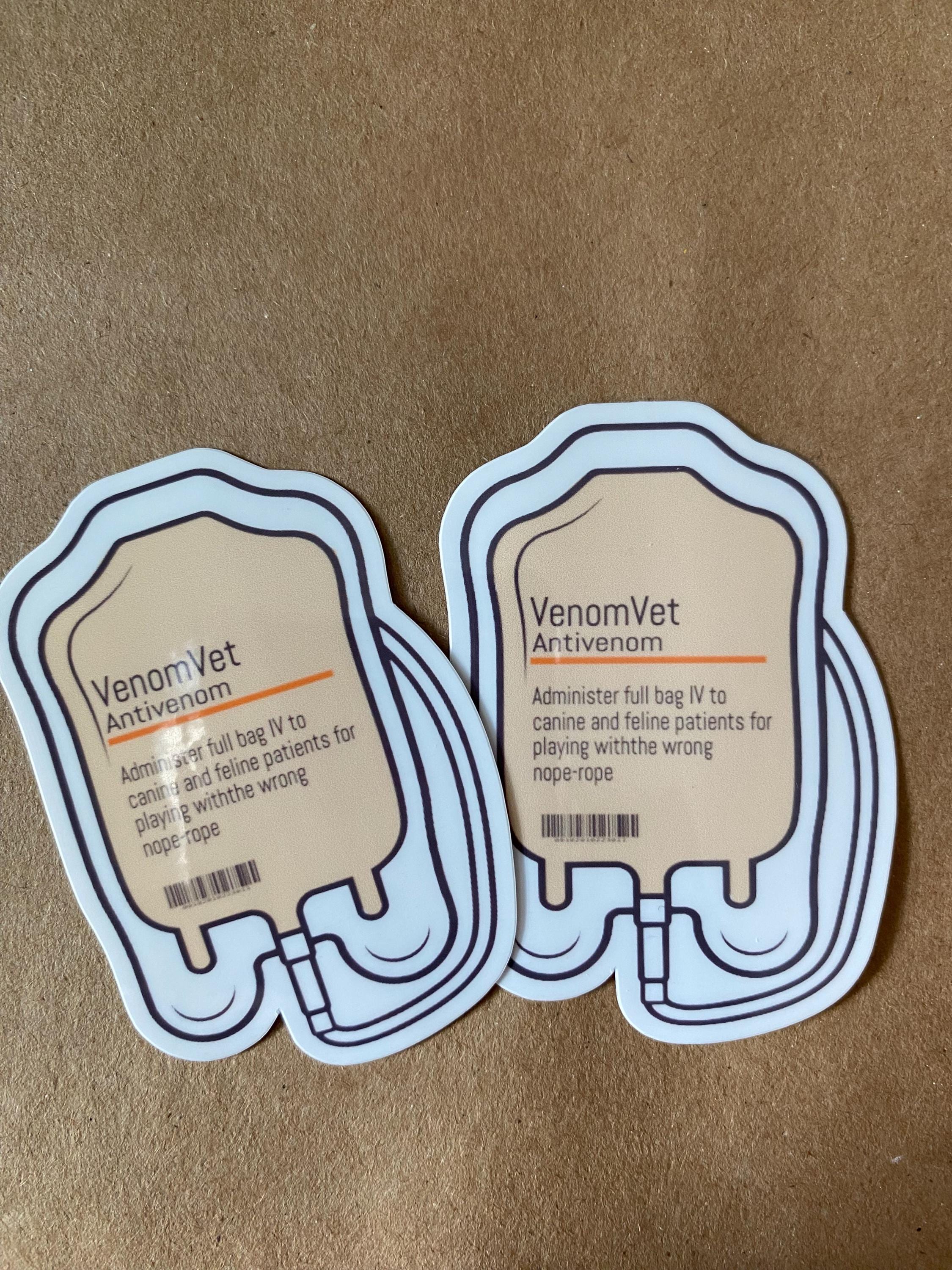Vet Med Antivenom IV Bag Sticker | Nope Rope, Vet Tech Gift - Etsy