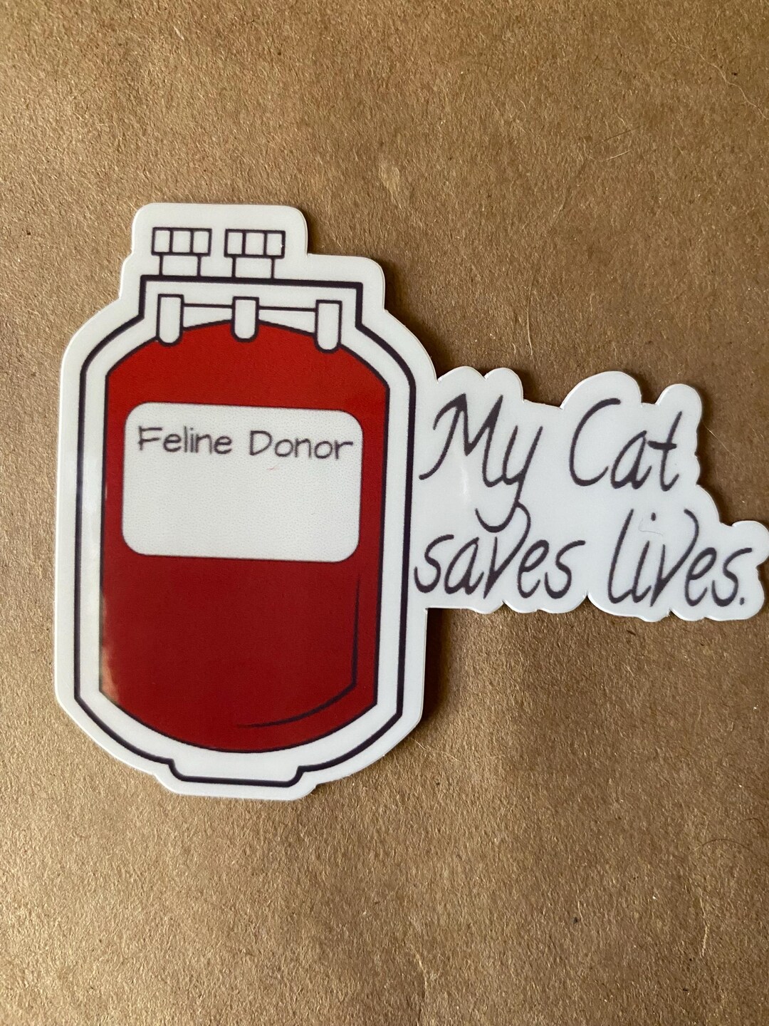Blood Donor Cat Sticker | Blood Bag Sticker | Vet Med Cat Sticker - Etsy