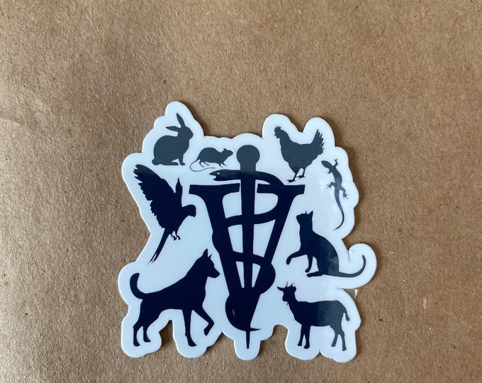 Veterinary Medicine Symbol | Black and White Vet Tech Sticker | Vet ...