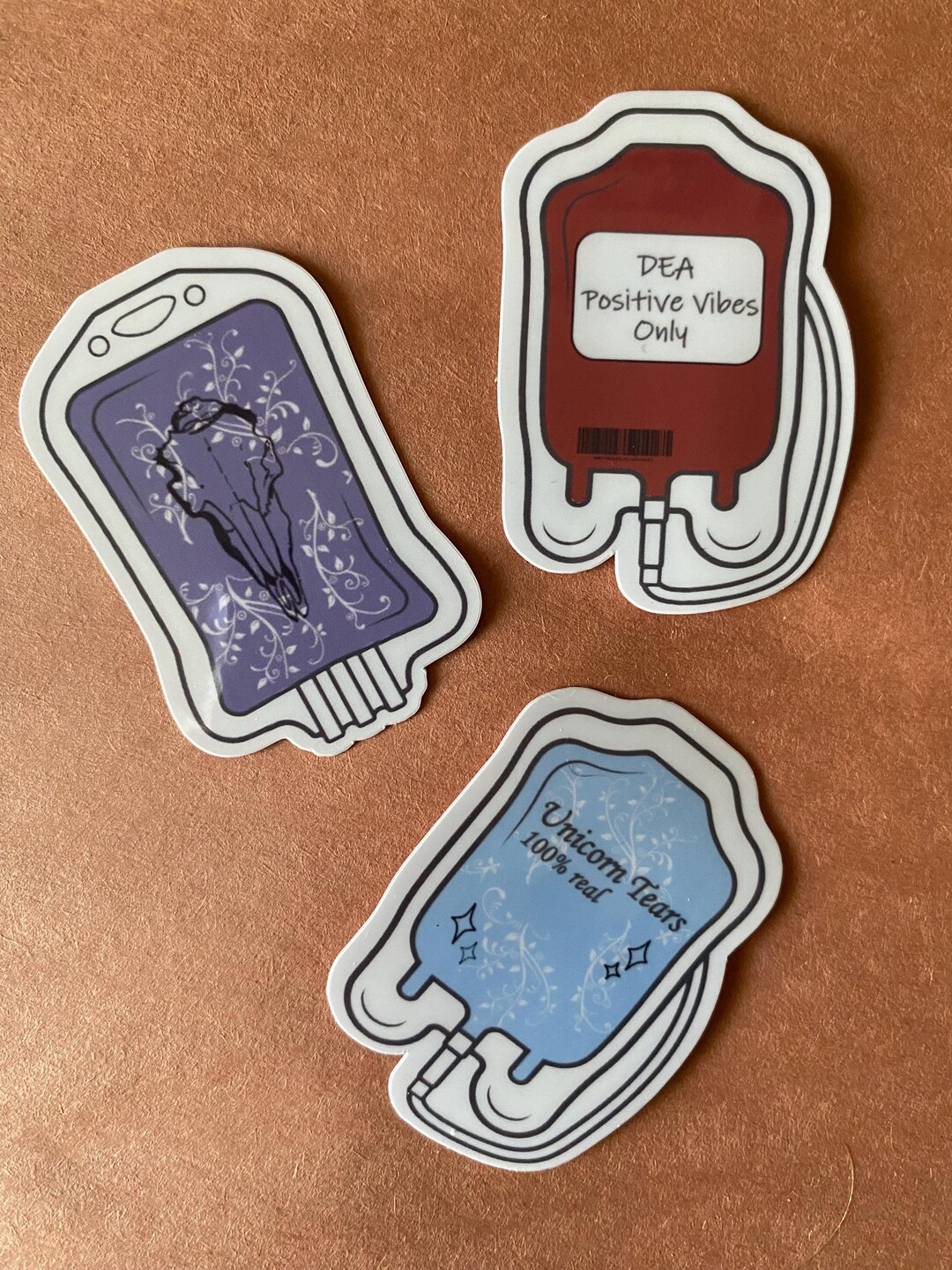 IV Bag Stickers | Skull IV Bag Sticker | Positive Vibes Blood Sticker ...