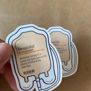 IV Bag Sticker | Nope Rope Sticker | Vet Tech IV Bag Sticker| Antivenom ...