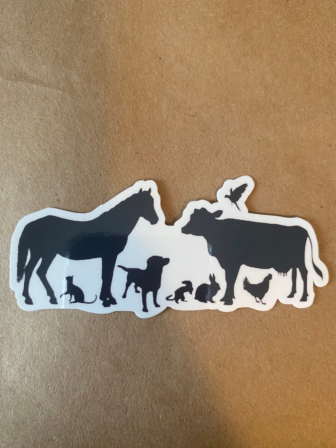 Animal Sticker Black and White Animal Sticker Vet Tech Sticker Animal ...