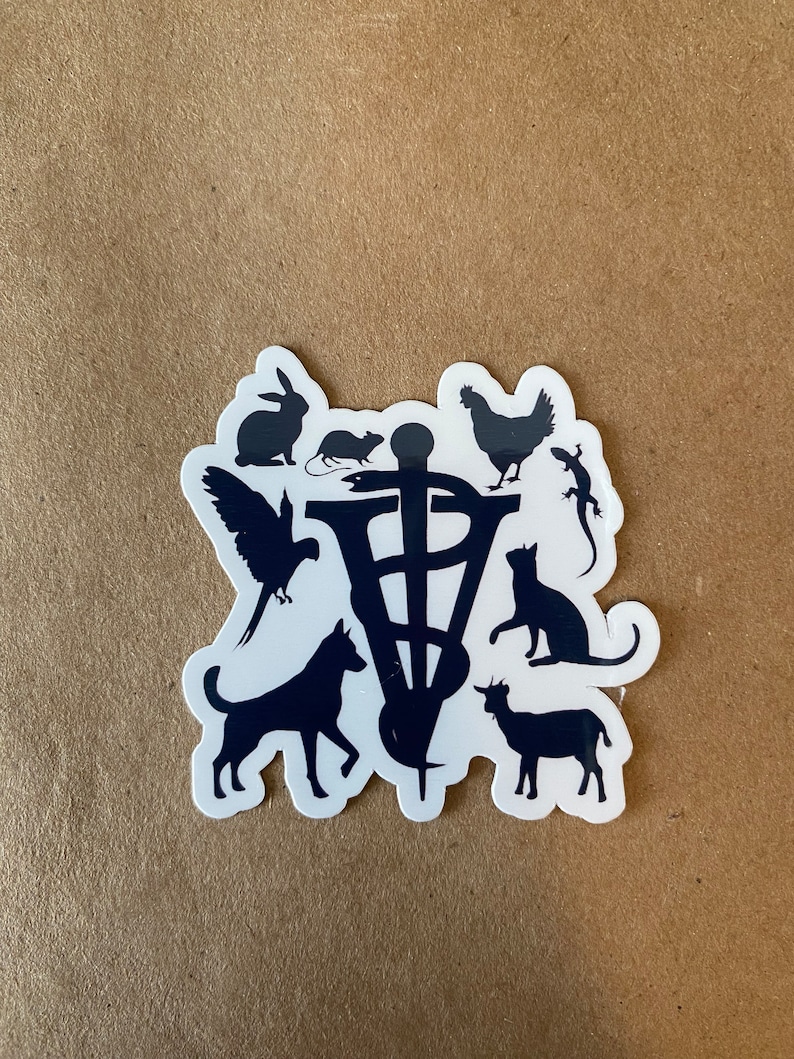 Veterinary Medicine Symbol | Black and White Vet Tech Sticker | Vet ...