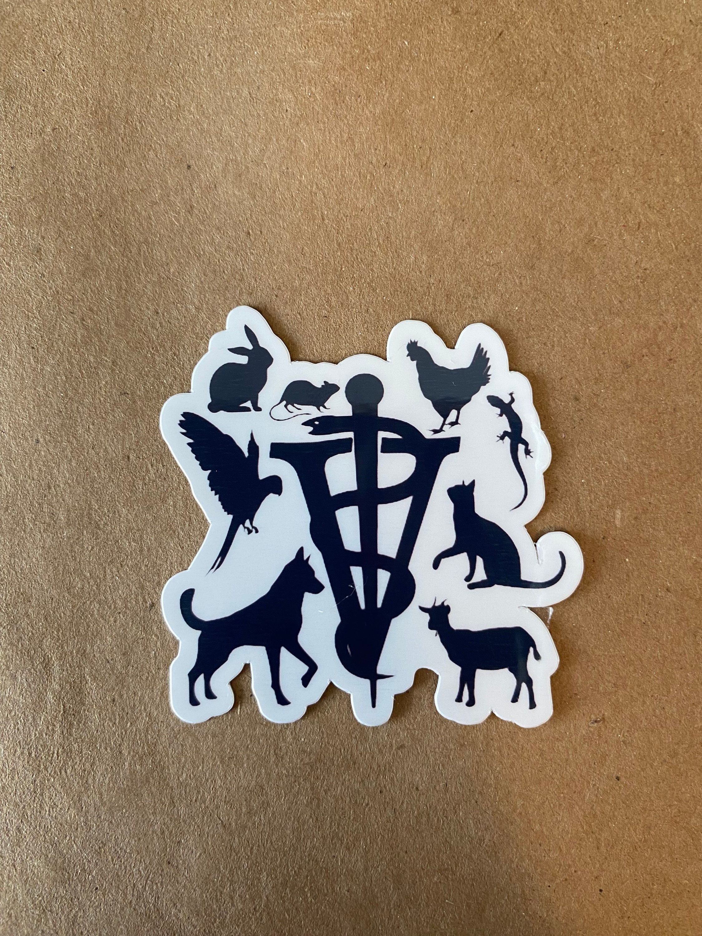 Veterinary Medicine Symbol | Black and White Vet Tech Sticker | Vet ...