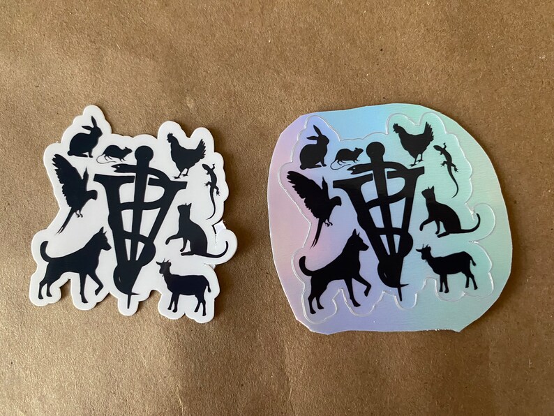 Veterinary Medicine Symbol | Black and White Vet Tech Sticker | Vet ...