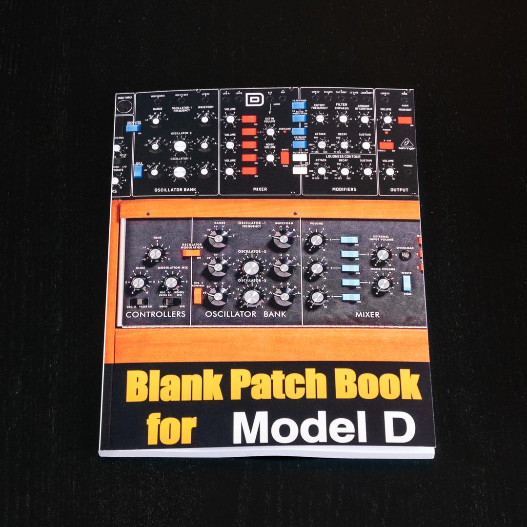 Blank Patch Book for Model D : Blank Patch Sheets Notebook Moog Model D ...