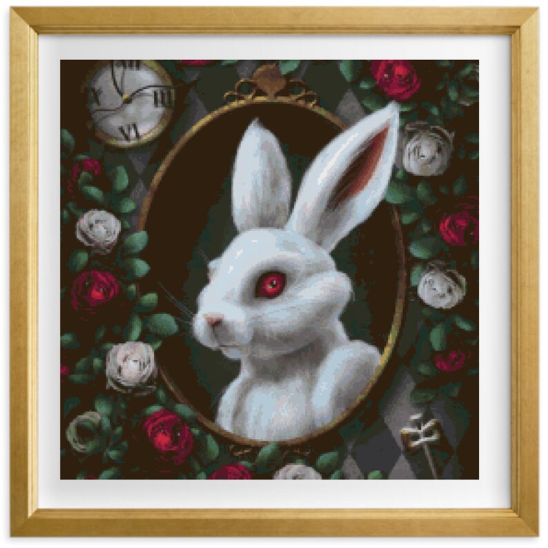 White Rabbit Cross Stitch Pattern DMC PDF - Etsy