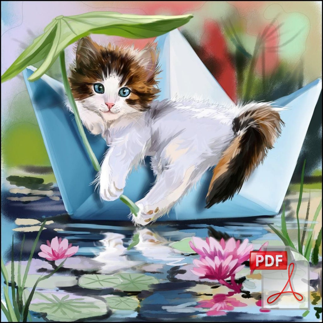 Lazy Cat Cross Stitch Pattern DMC PDF - Etsy