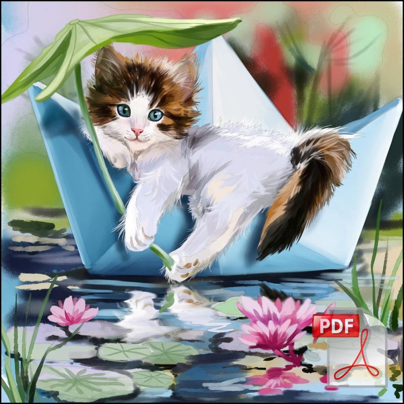 Lazy Cat Cross Stitch Pattern DMC PDF - Etsy