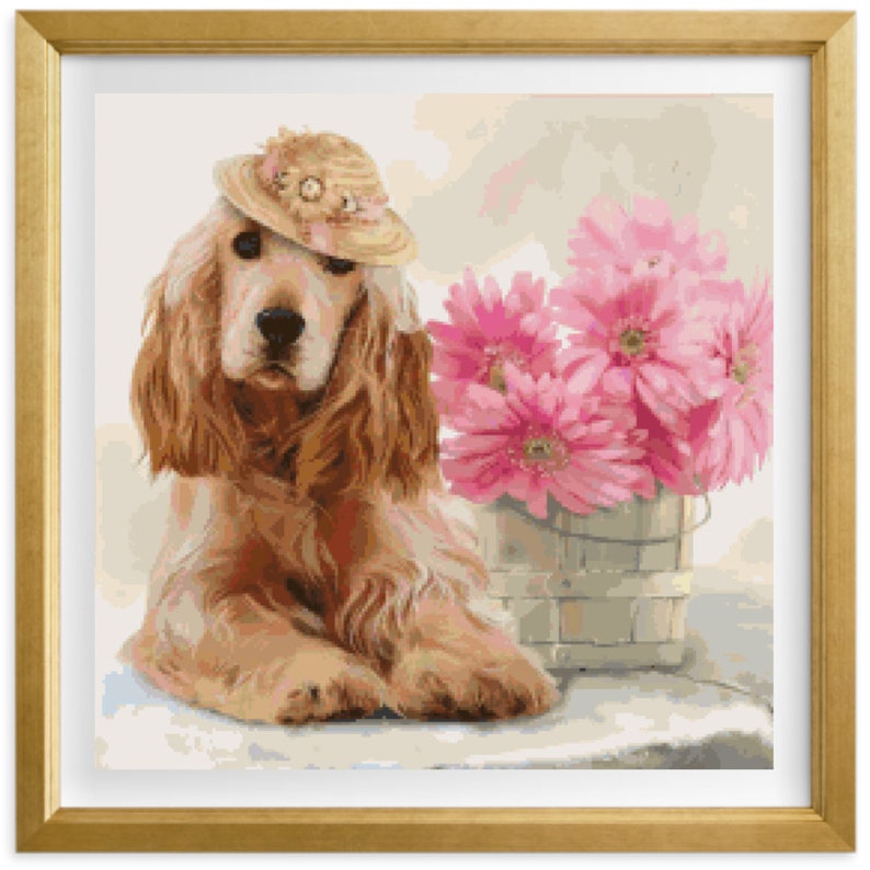 Cocker Spaniel Cross Stitch Pattern | DMC | PDF - Etsy