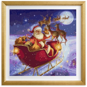 Santa Claus Christmas Cross Stitch Pattern | DMC | PDF - Etsy