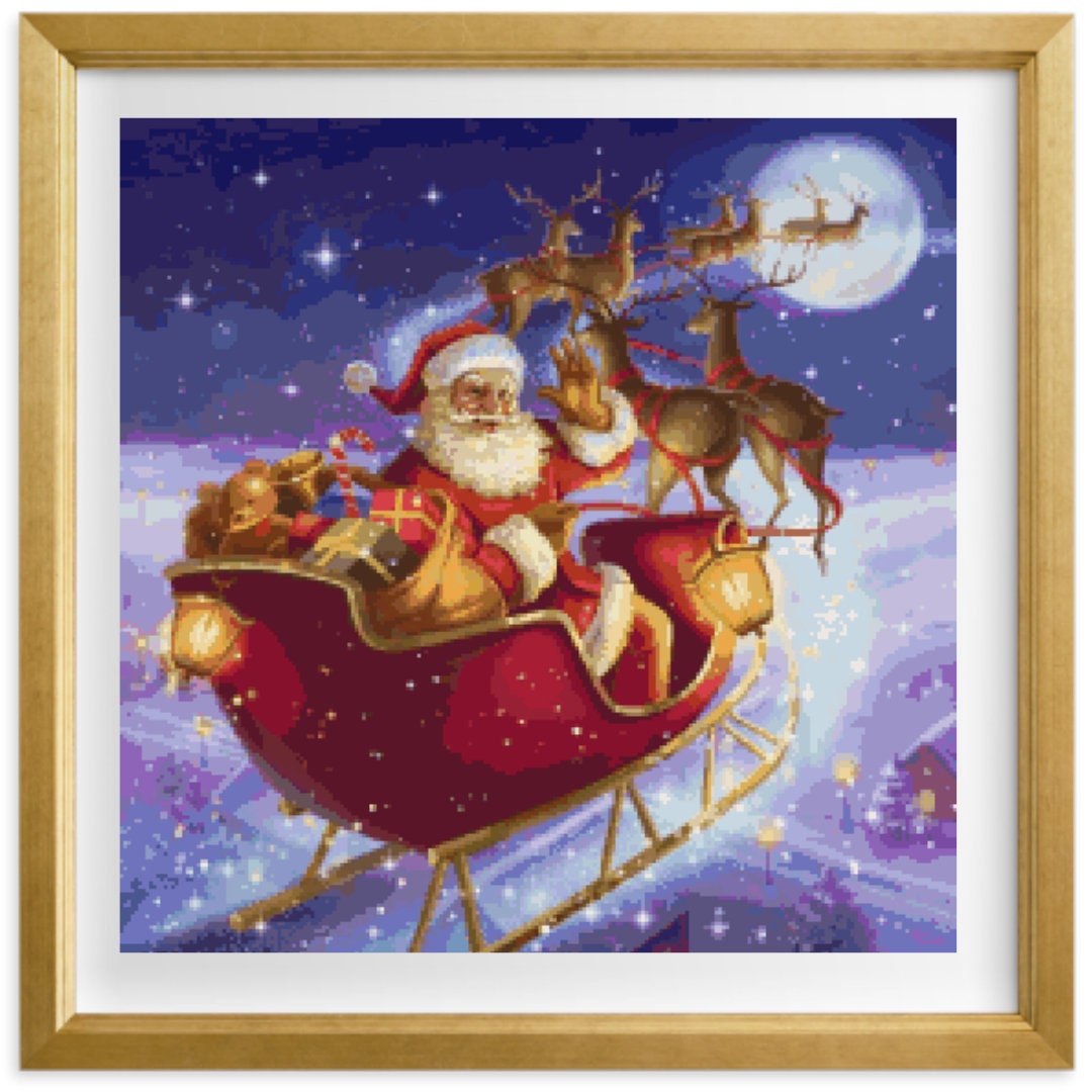 Santa Claus Christmas Cross Stitch Pattern | DMC | PDF - Etsy