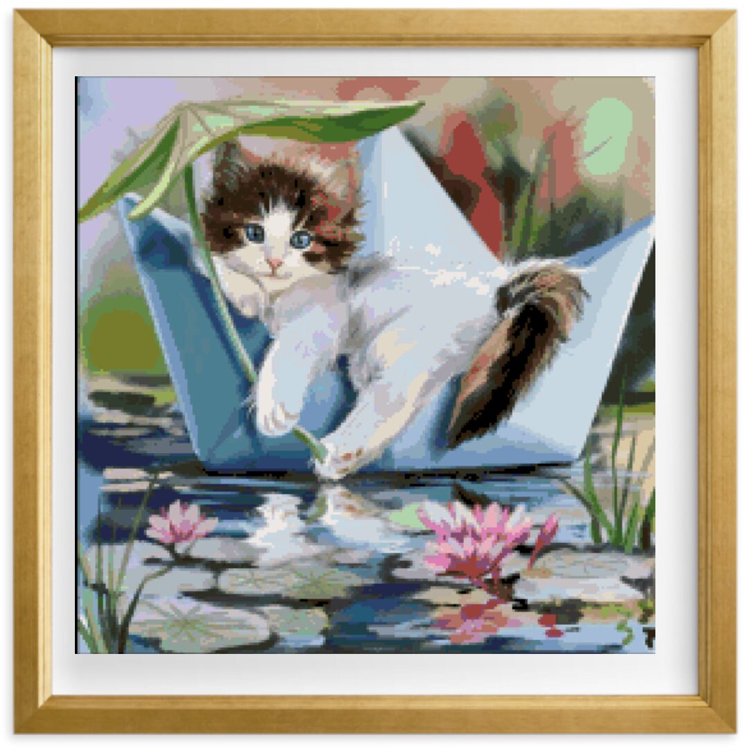 Lazy Cat Cross Stitch Pattern DMC PDF - Etsy