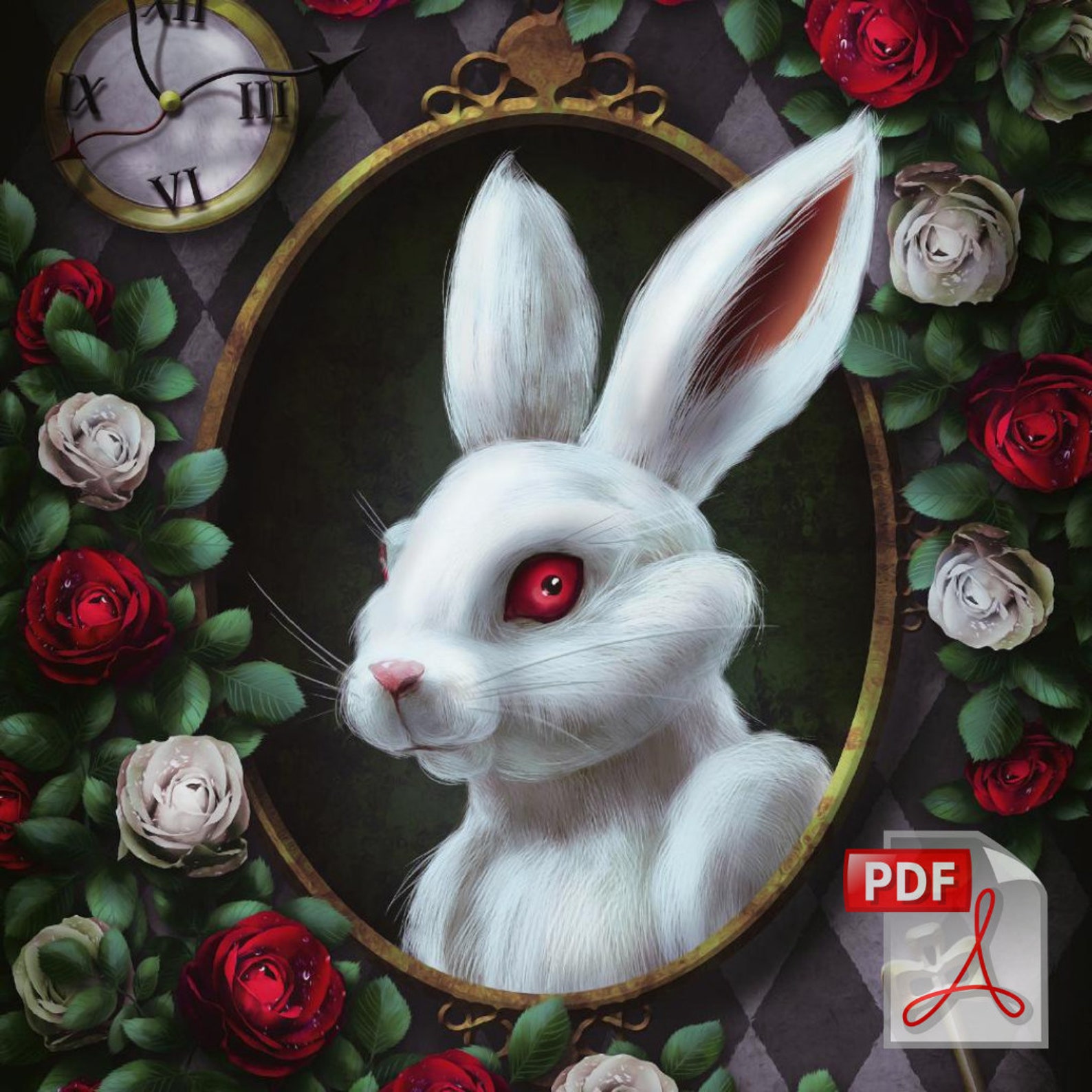 White Rabbit Cross Stitch Pattern | DMC | PDF - Etsy