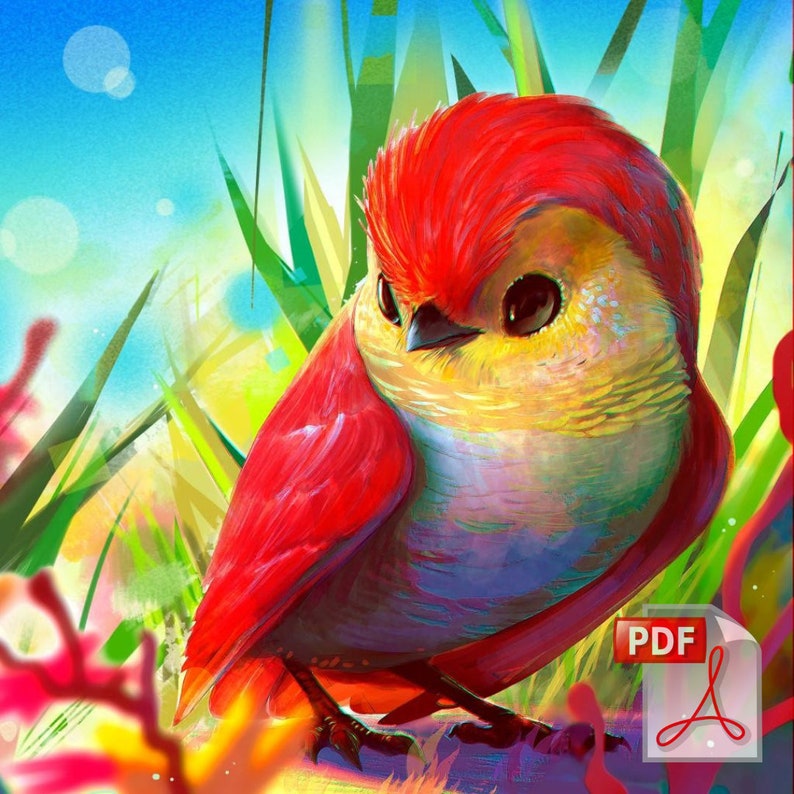 Red Bird Cross Stitch Pattern DMC PDF - Etsy