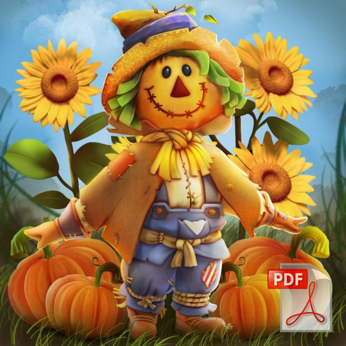 Scarecrow Cross Stitch Pattern | DMC | PDF - Etsy