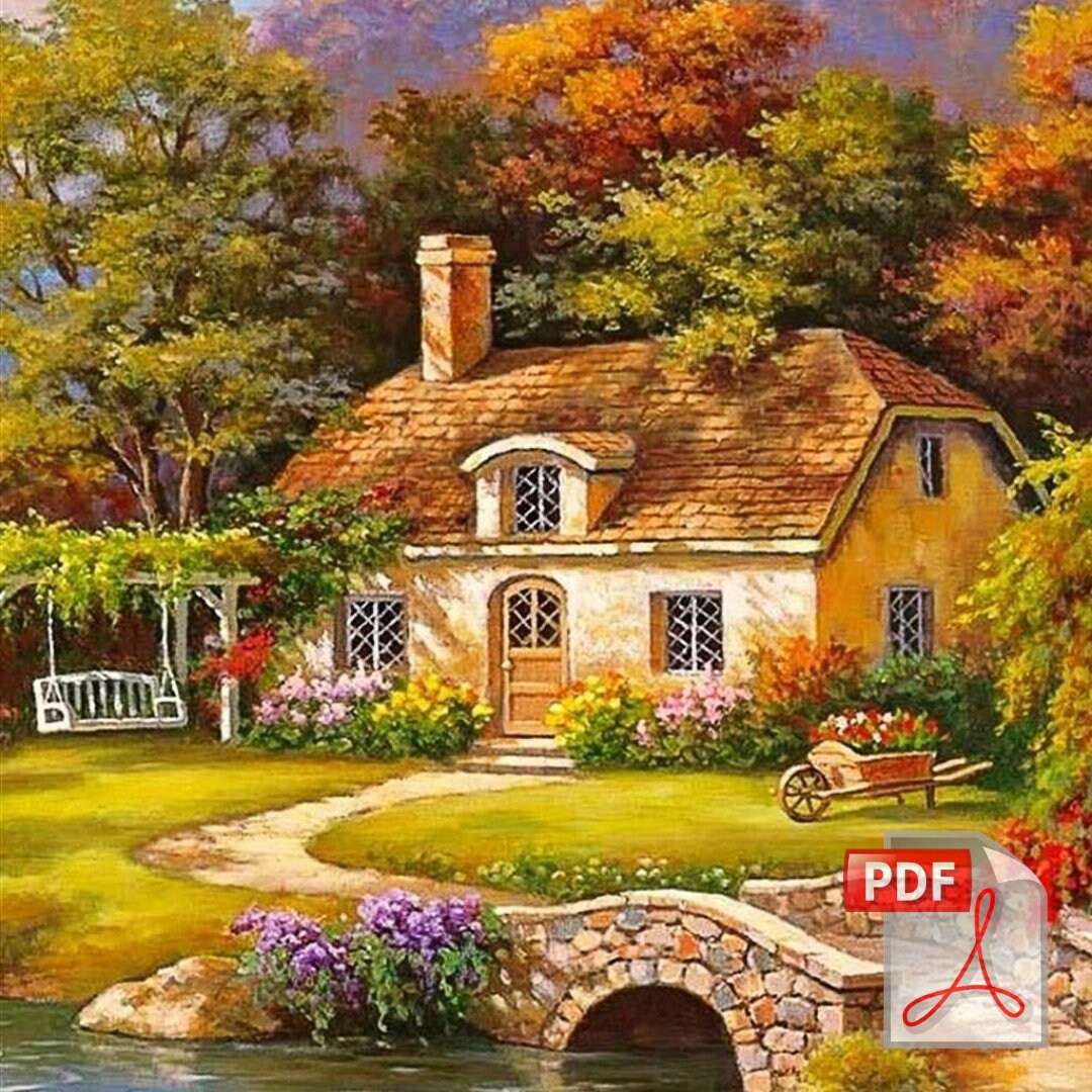 Cottage Cross Stitch Pattern DMC PDF - Etsy