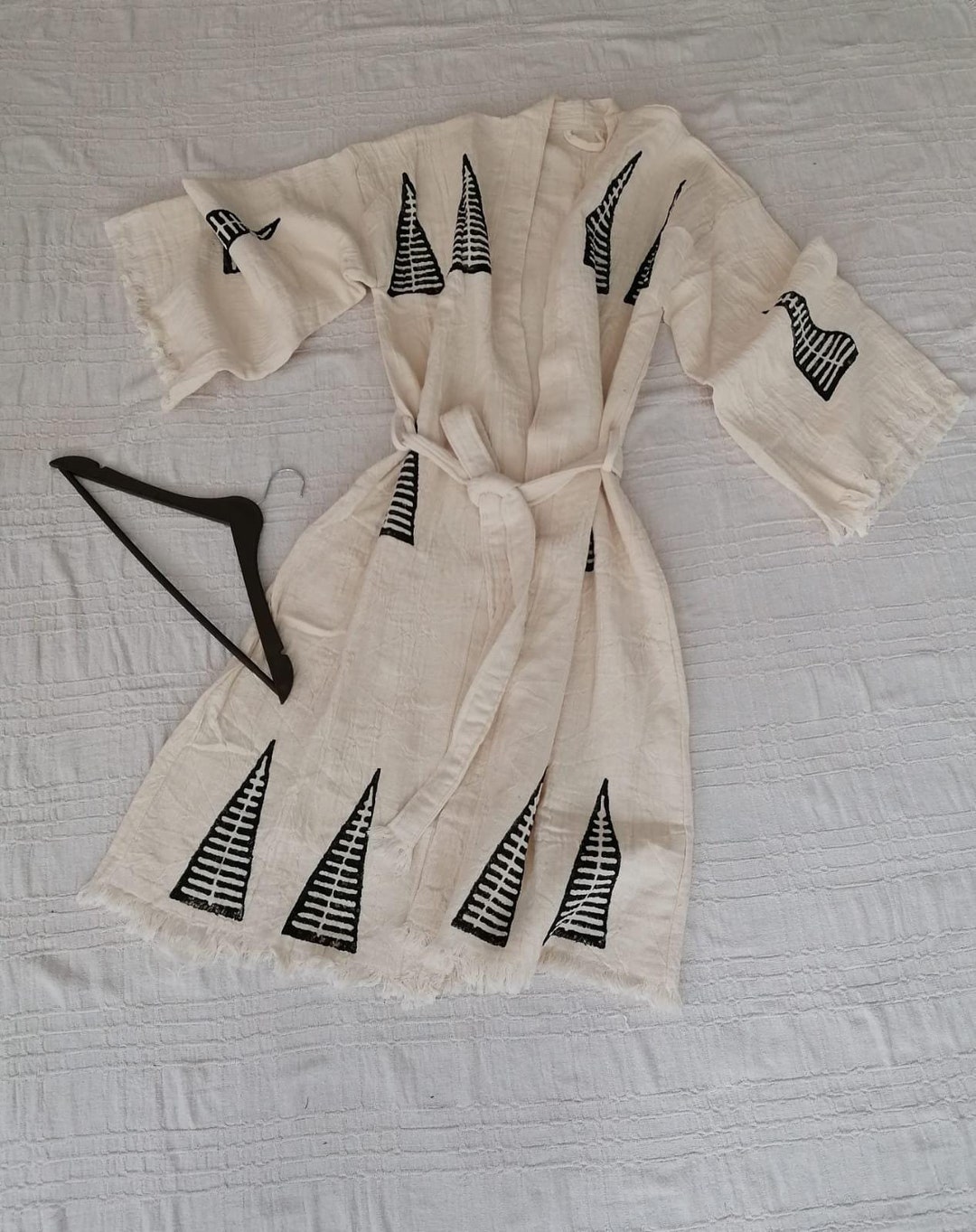 Muslin Kimono Robe - 100% Cotton Turkish Caftan Robe, Minimal Simple ...