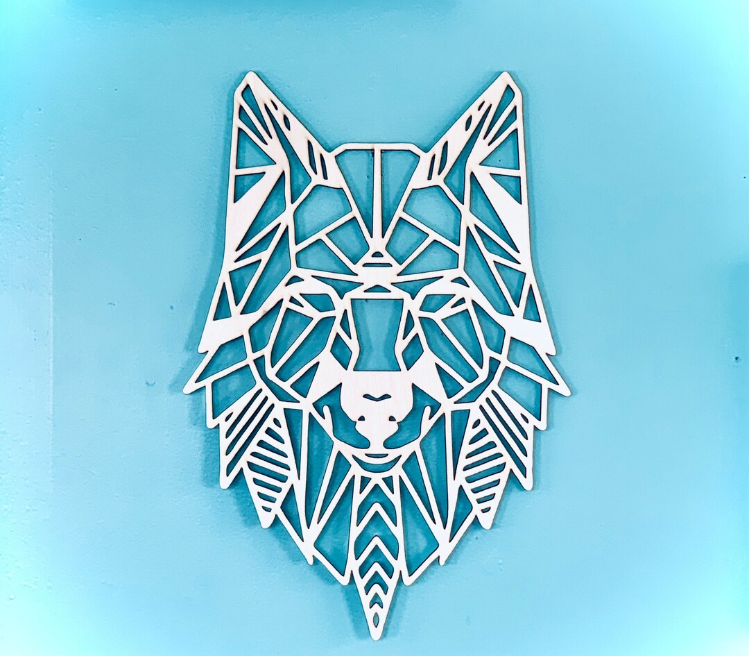 Lasercut Wooden Geometric Wolf Wall Art - Etsy