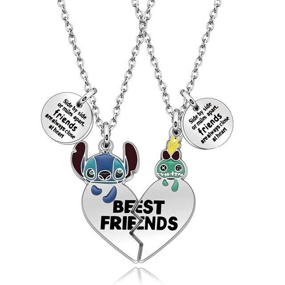 2 X Lilo Stitch Disney Necklaces Chain Jewellery Best Friends Friend ...