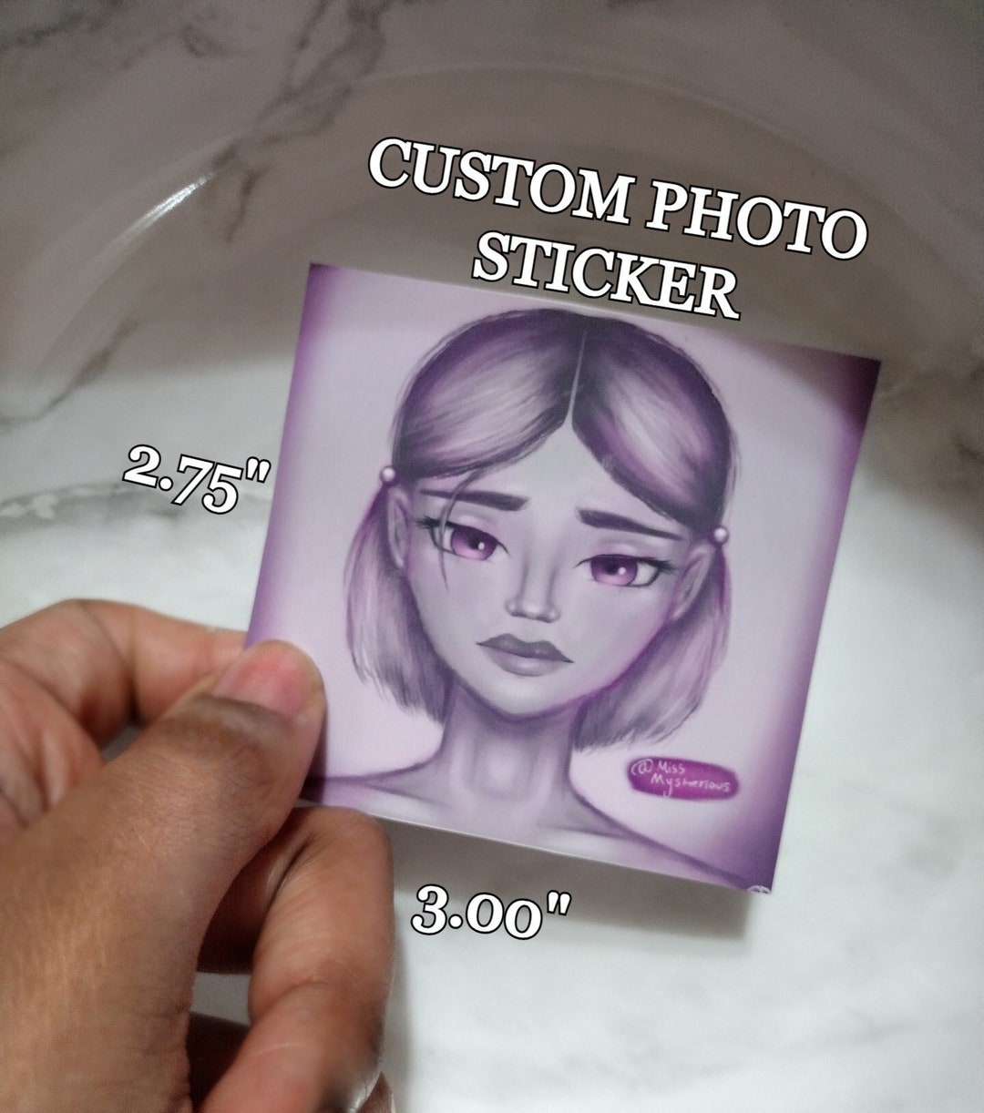 Custom Photo Sticker 2.75 X 3.00 Personalized Sticker Waterproof and ...