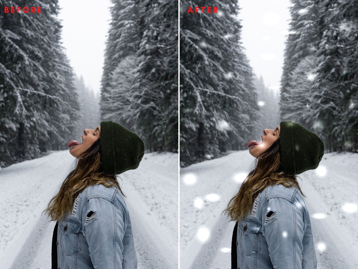Winter Snow Christmas Presets Overlay for Mobile Lightroom | Etsy