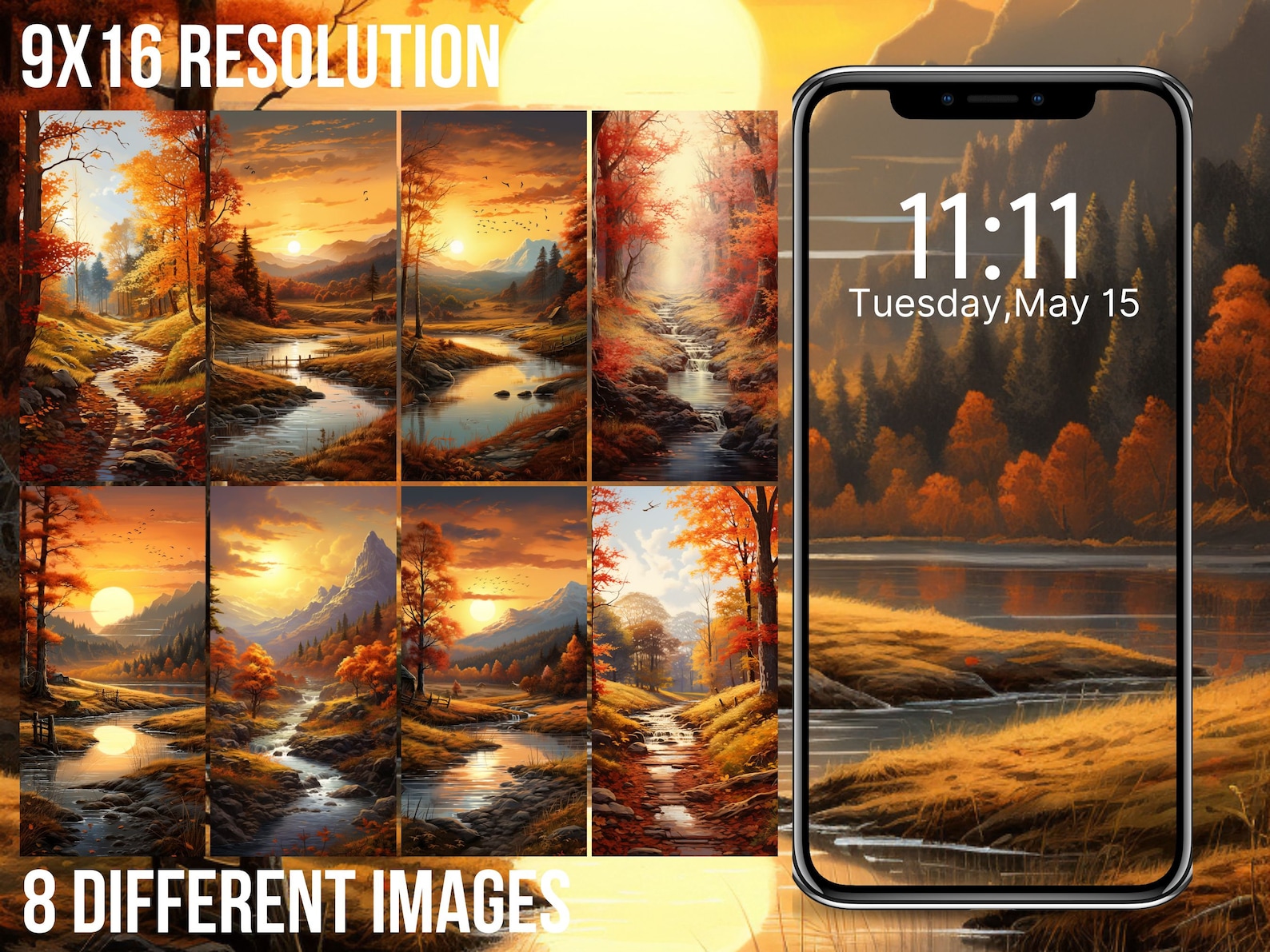 8 iPhone Lockscreen, Landscape Wallpaper Bundle, Set of Lockscreen for ...