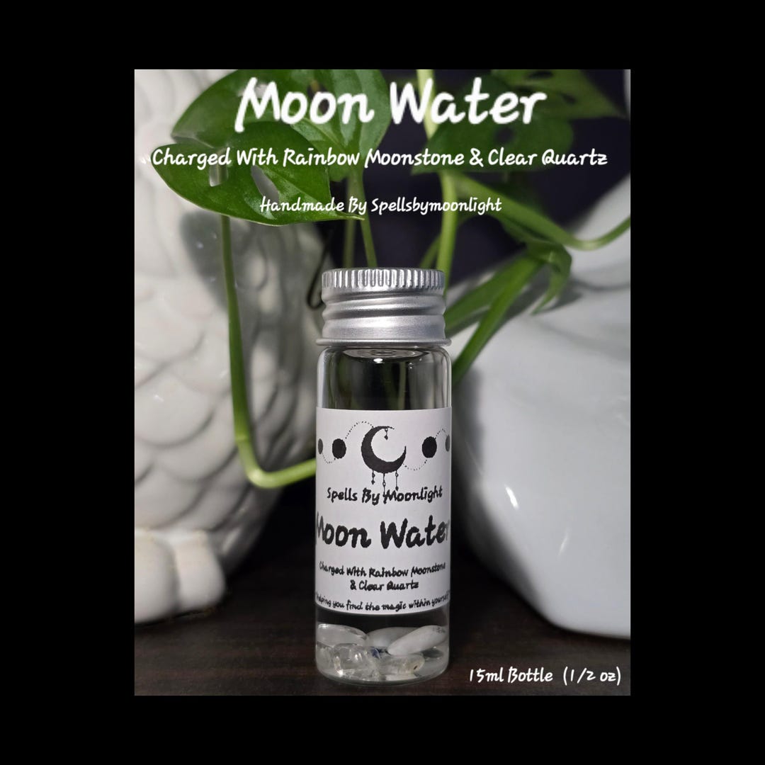 Charged Moon Water Crystal Infused Moon Water Full Moon Water Cleansing ...