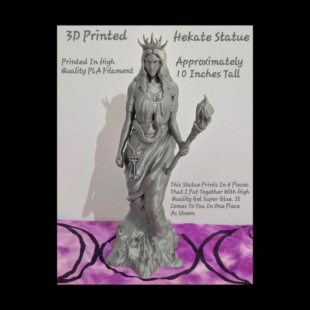 Triple Goddess Hekate Statue 3D Printed Hecate Statue Hekate Altar ...