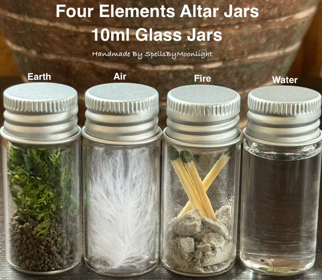 Four Elements Jars 4 Elements Altar Jars Work With the Elements Calling ...