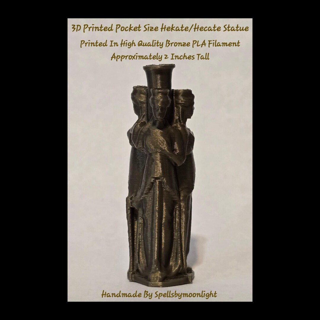 Mini Hekate Statue 3D Printed Hecate Statue Pocket Size Hekate Triple ...