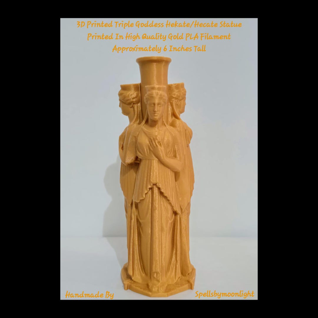Triple Goddess Hecate Statue 3D Printed Hekate Statue Hekate Altar ...